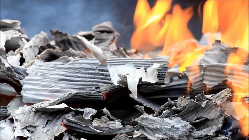 Burning cardboard stock video. Video of burn, industry - 84146611