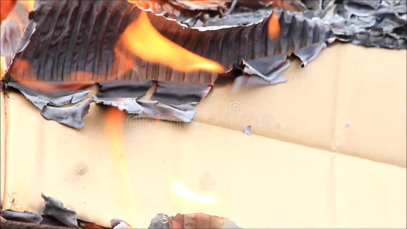 Burning cardboard stock video. Video of burn, industry - 84146611
