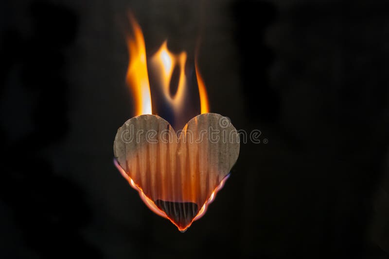 Burning Cardboard Heart - the Concept of Love and Attraction Stock ...