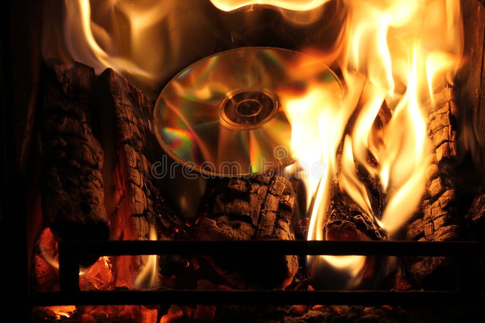 Burning CD/DVD stock image. Image of heat, flame, media - 27748957