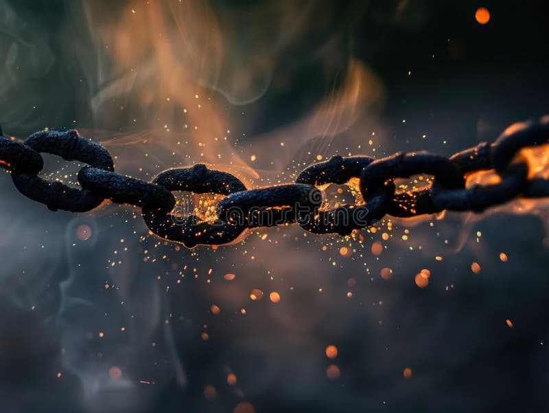 Burning Chain - Pyrotechnical Fusion Stock Photo - Image of industrial ...