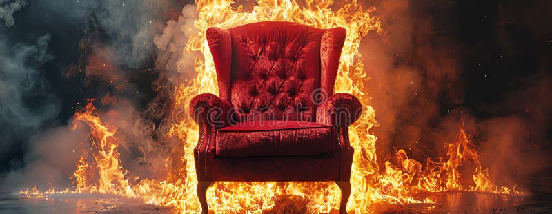 Burning Chair, AI Generated Stock Image - Image of fire, generated ...