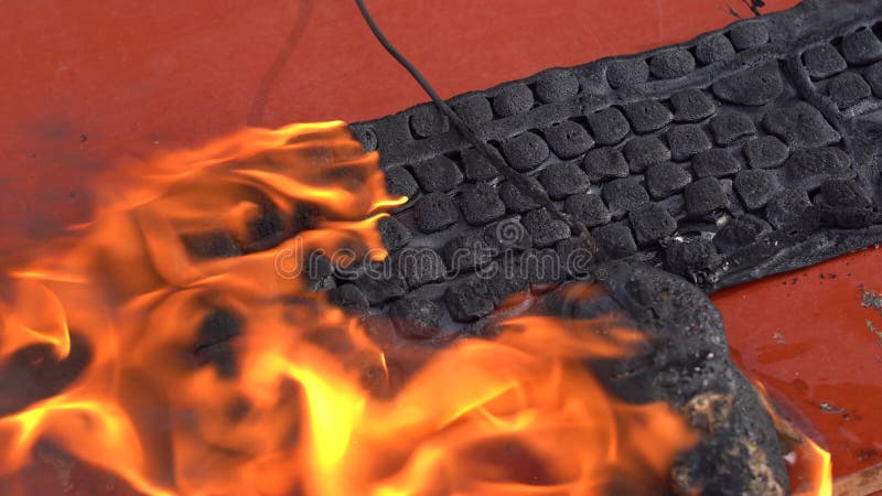 Burn the Computer Keyboard. Personal Computer Burnt Due To Electricity ...
