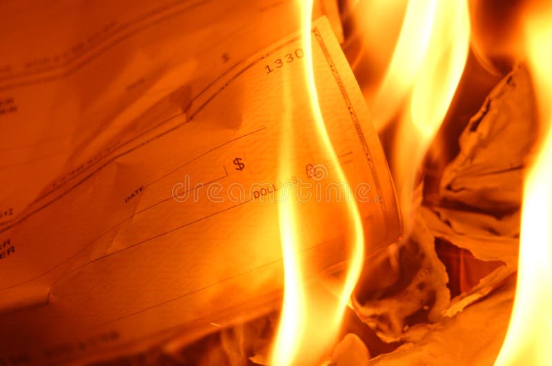Burning Money stock image. Image of paper, check, money - 13722097