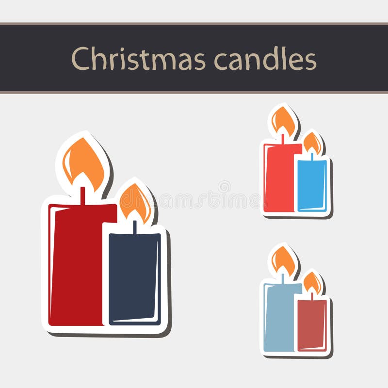 Burning Christmas Candle Vector Line Icon, Symbol, Pictogram, Sign on a ...