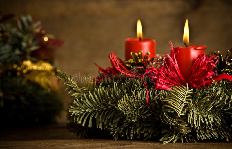 Burning christmas wreath stock image. Image of merry, holiday - 8105919