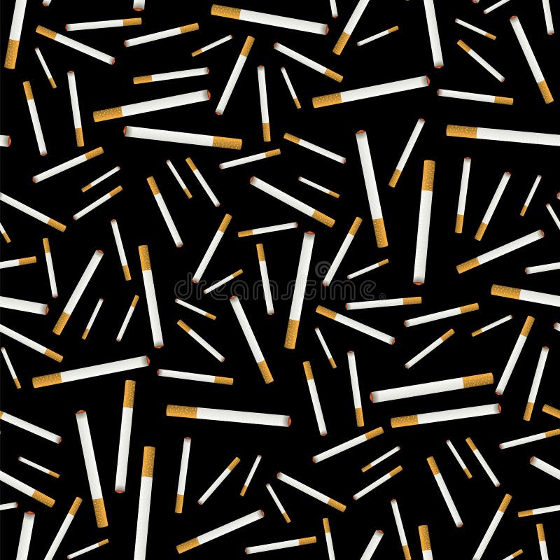 Burning Cigarette Seamless Pattern Stock Vector - Illustration of ...