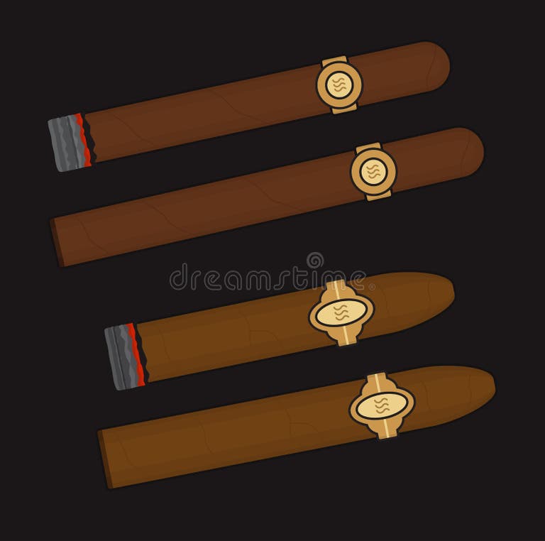 Burning cigars set stock vector. Illustration of elegance - 63022076