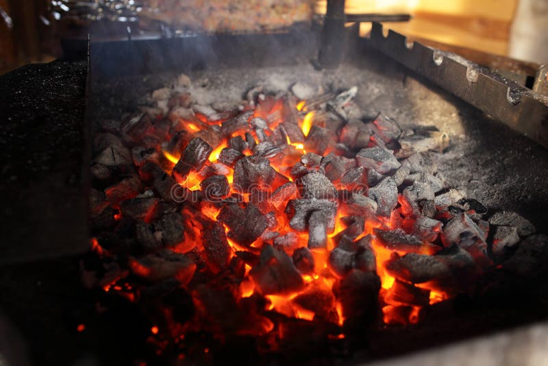Burning coal stock photo. Image of cooking, fuel, grill - 52806038