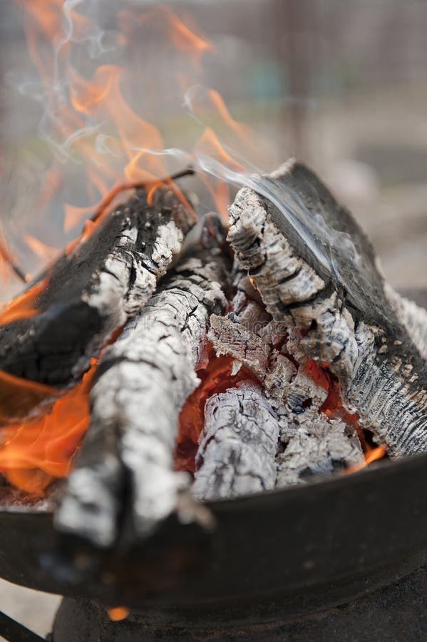 Burning coal in brazier stock photo. Image of nature - 19823380