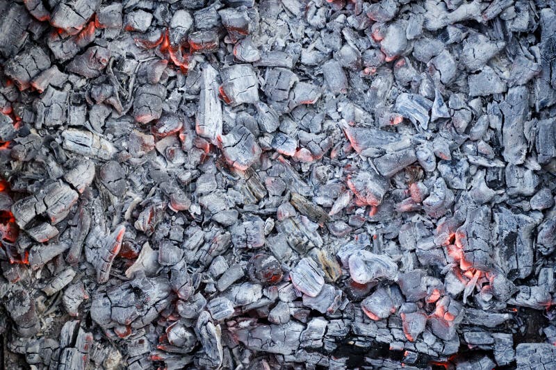 Burning Coals Background. Smoldering Charcoal Top View Stock Image ...