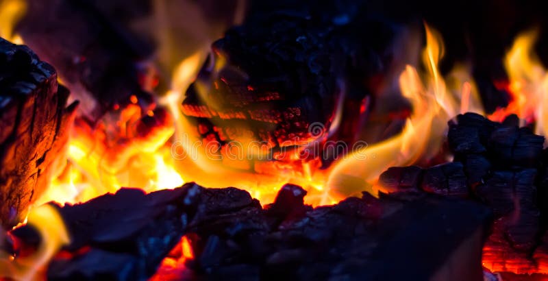 Burning coals stock photo. Image of color, bonfire, barbecue - 44356522