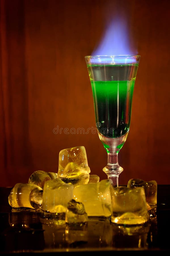 Burning cocktail stock photo. Image of cold, glass, burn - 11681282