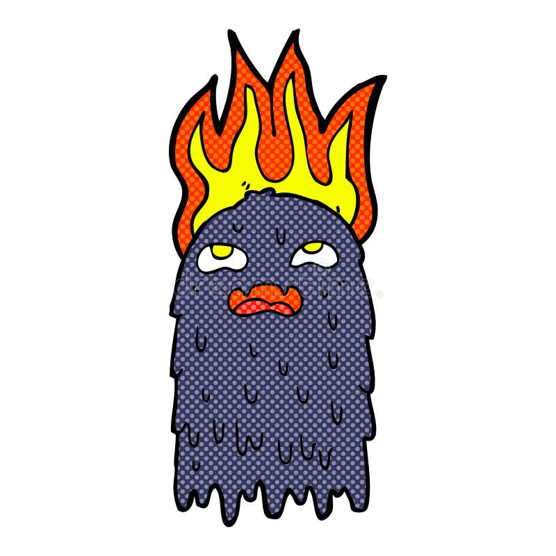 Burning Comic Cartoon Ghost Stock Illustration - Illustration of spooky ...
