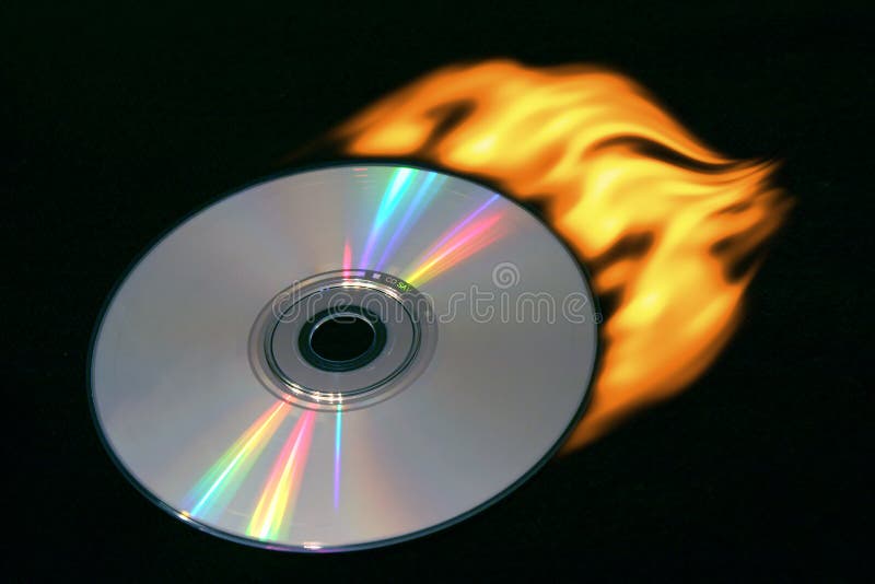 Burning compact disc stock image. Image of computing, incendiary - 2475475