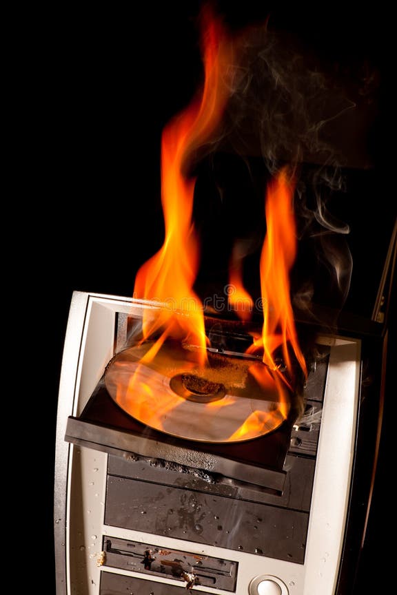 Burning computer stock image. Image of crash, hardware - 21594045