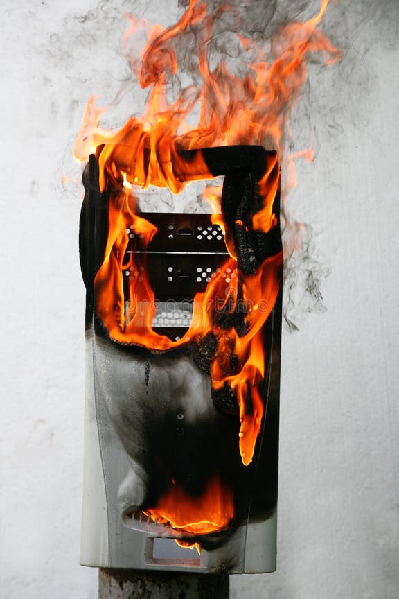 Burning computer case stock image. Image of ecology, power - 5919759