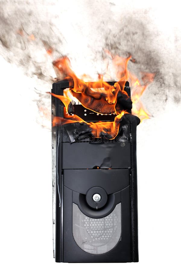 Burning computer case stock photo. Image of advanced, empty - 9430876
