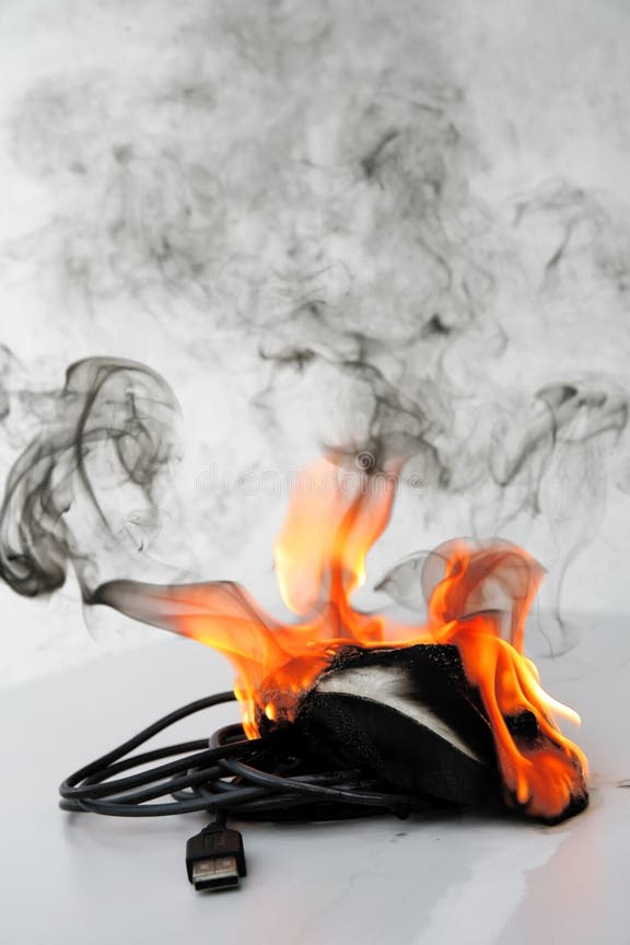 Burning computer mouse stock image. Image of electronic - 5919893