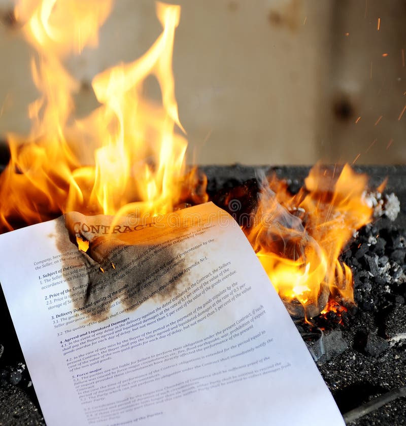 Burning contract stock photo. Image of contract, color - 15638468