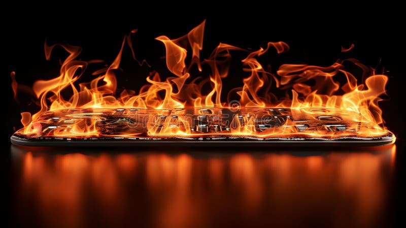 Burning Credit Card, on Black Stock Illustration - Illustration of ...
