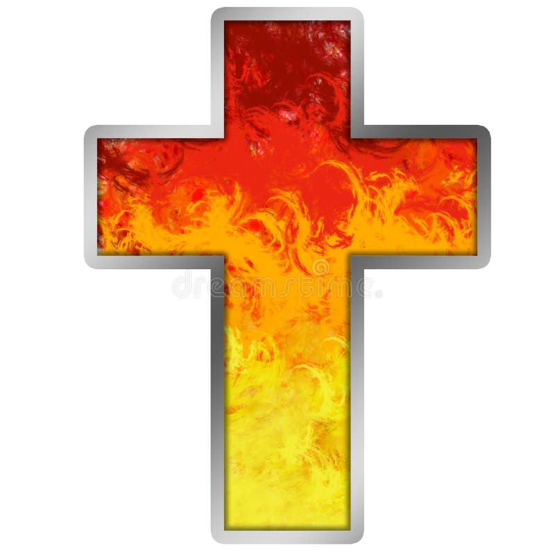 Burning Cross stock illustration. Illustration of flames - 5751028