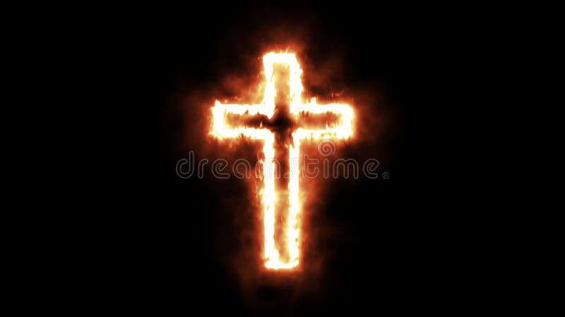 Burning Cross - Cross Burning in Flames Stock Footage - Video of ...