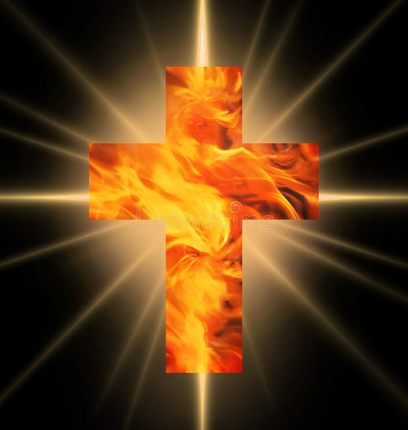 Burning Cross stock illustration. Illustration of flames - 5751028