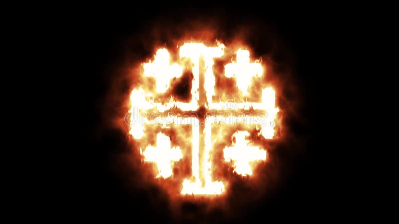 Burning Cross Symbol on Black Stock Footage - Video of religion, prayer ...