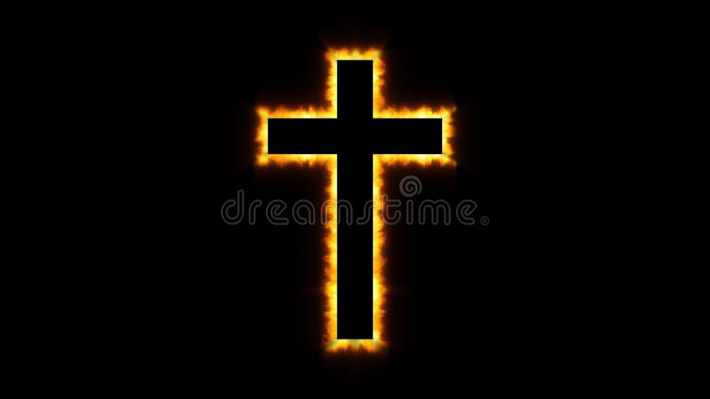 Burning Cross Cartoon Animation Background Stock Video - Video of ...