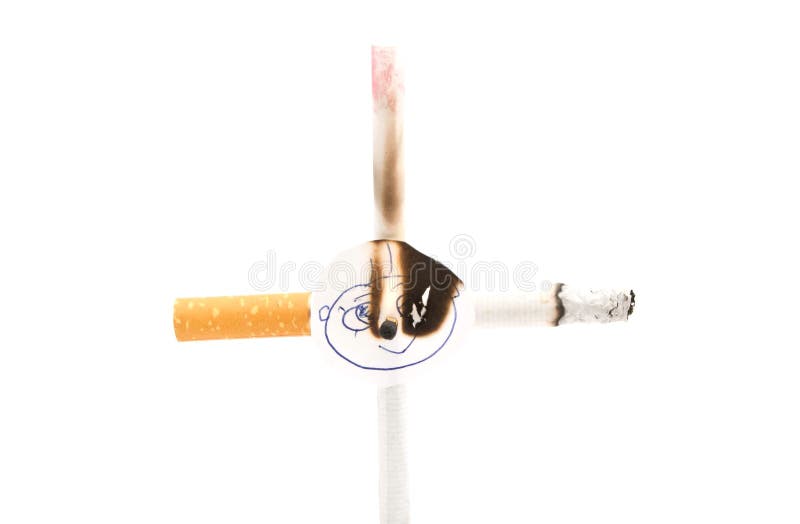 Burning Cross of Two Cigarettes Stock Image - Image of cigarette, habit ...