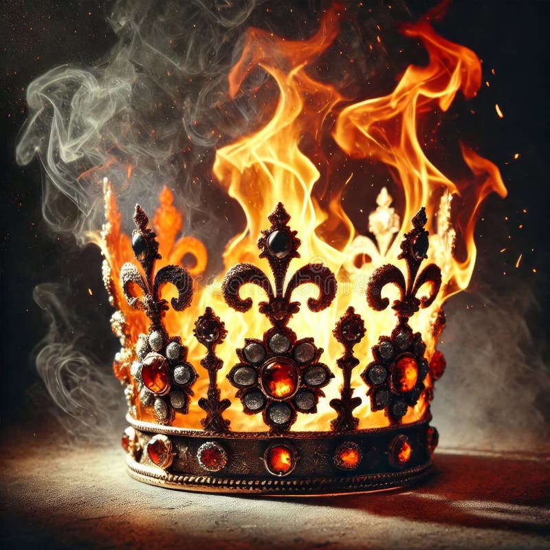 Burning Crown Symbolism of Power Decay and Crisis. Visualizing ...