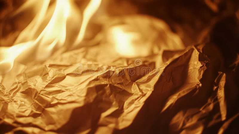 Burning Crumpled Sheet of Old Paper Represents a Powerful Image of ...