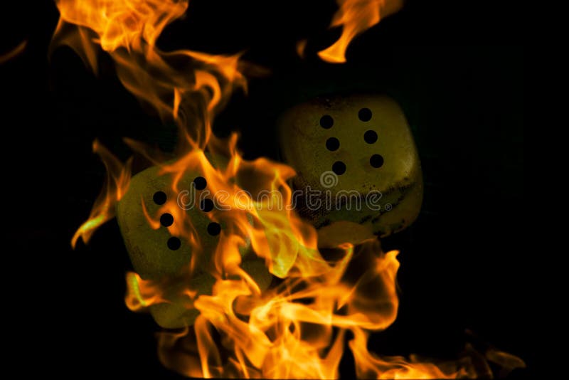 Burning Cubes. Dice in the Fire Stock Image - Image of reflection ...