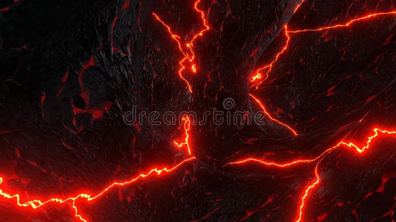 Burning Dark Lava Cave Loop - Animated Background Stock Footage - Video ...