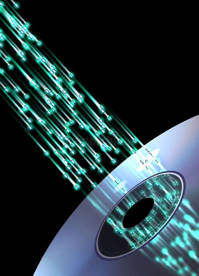 Burning Data into DVD/CD Disc Stock Illustration - Illustration of ...