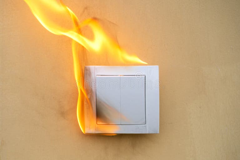 Burning , Defective Light Switch. Stock Photo - Image of property ...