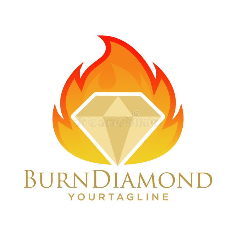 Burning Diamond Logo Vector Stock Vector - Illustration of template ...