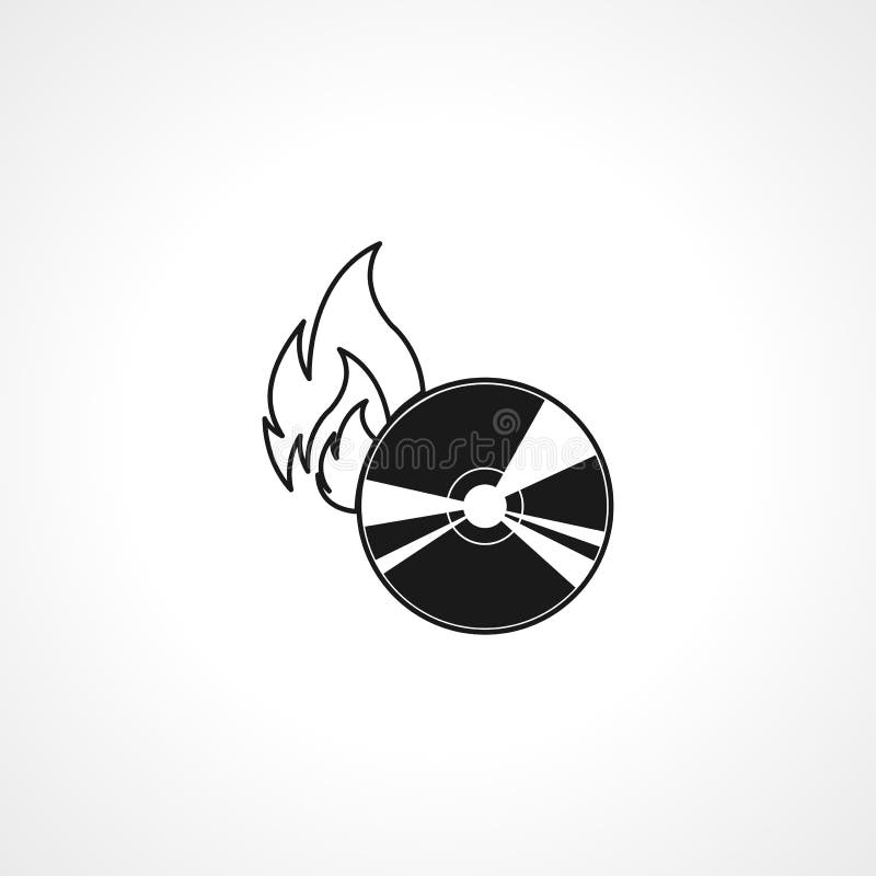 Burning a Disk Icon. CD Burn Vector Icon. CD Burn Isolated Icon Stock ...