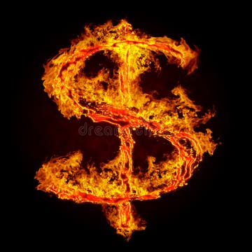 Burning dollar sign stock photo. Image of background - 18576504