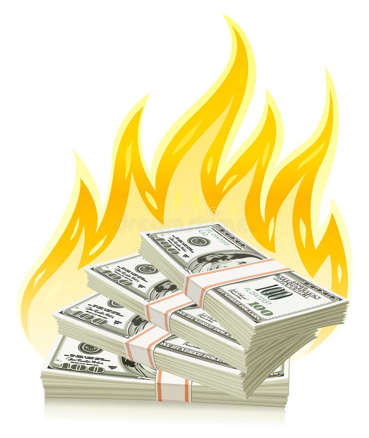 Burning Dollars - Money Concept Stock Illustration - Illustration of ...