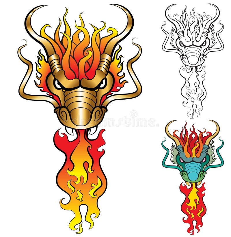 Burning Dragon stock vector. Illustration of devil, ancient - 18206967