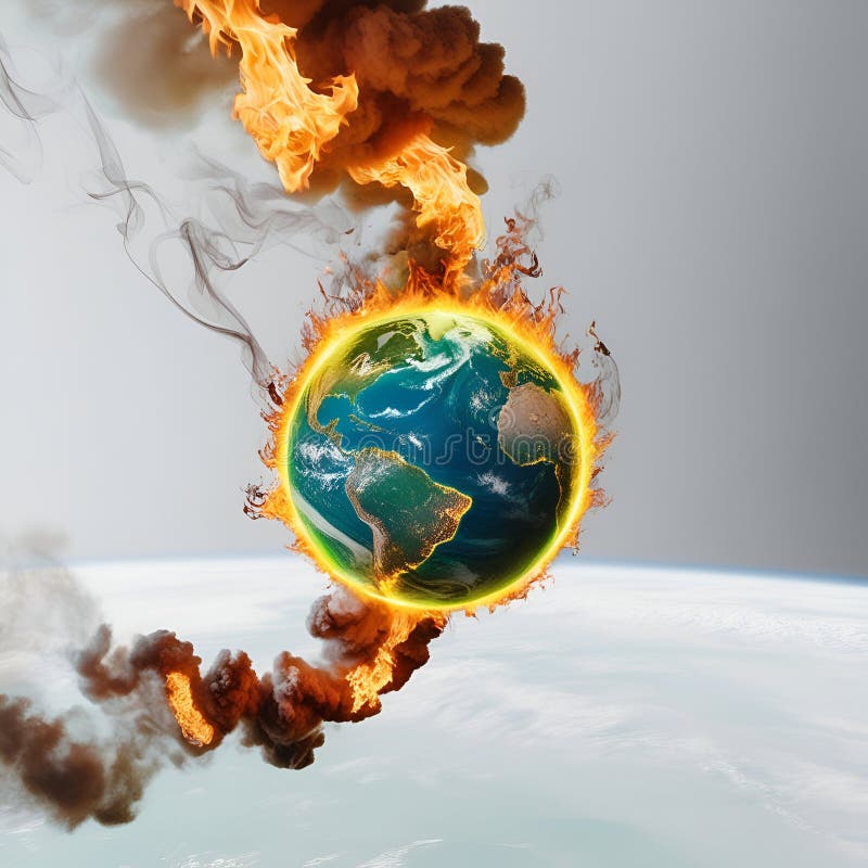 Burning Earth, Globe Burning, Global Warming Problem Concept, Social ...