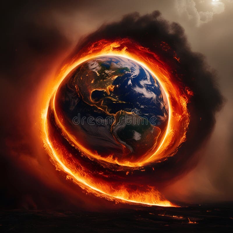 Globe Burning, Earth Burning, Burning Earth in Fire, Climate Change and ...