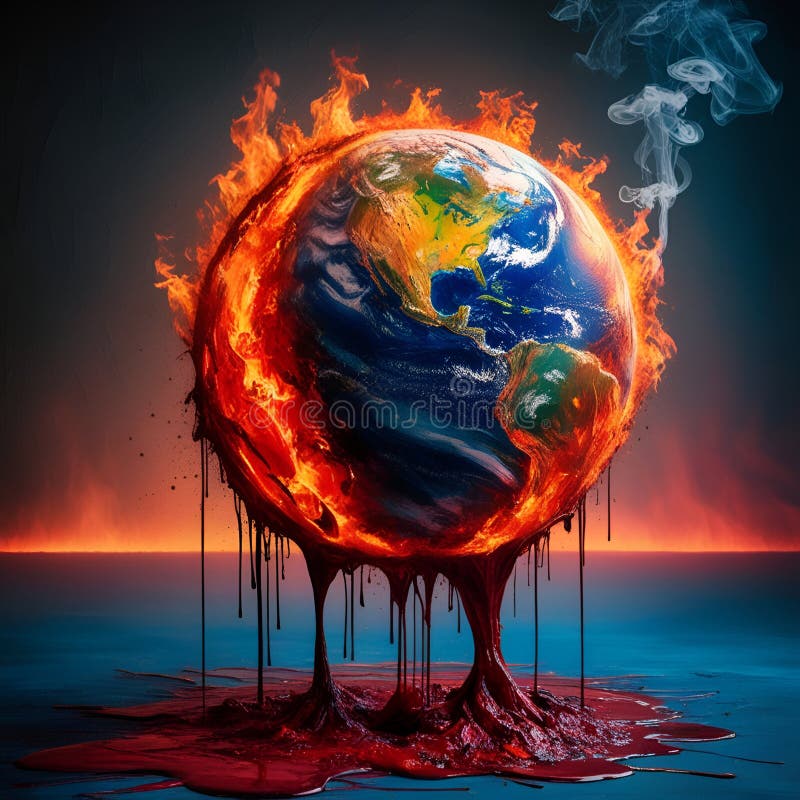 Globe Burning, Earth Burning, Burning Earth in Fire, Climate Change and ...