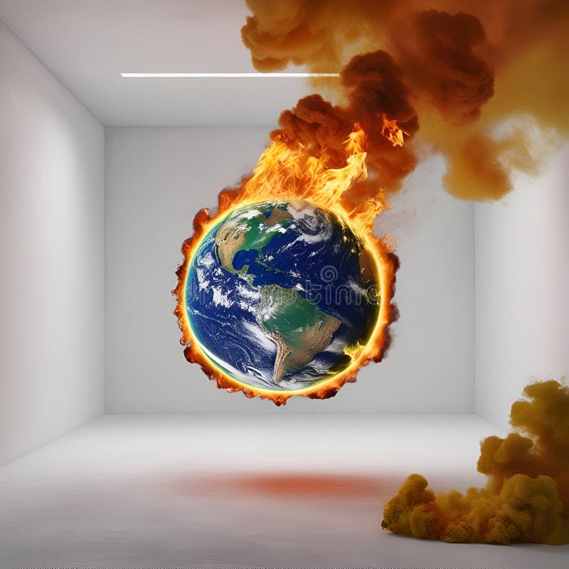 Burning Earth, Globe Burning, Global Warming Problem Concept, Social ...