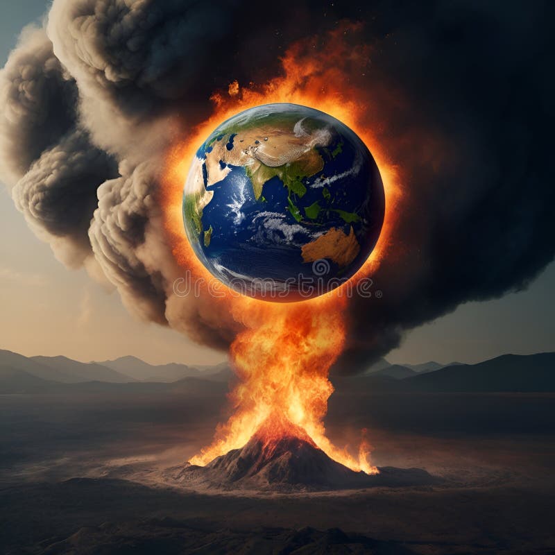 Globe Burning, Earth Burning, Burning Earth in Fire, Climate Change and ...