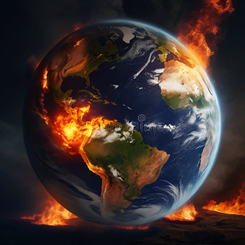 Globe Burning, Earth Burning, Burning Earth in Fire, Climate Change and ...