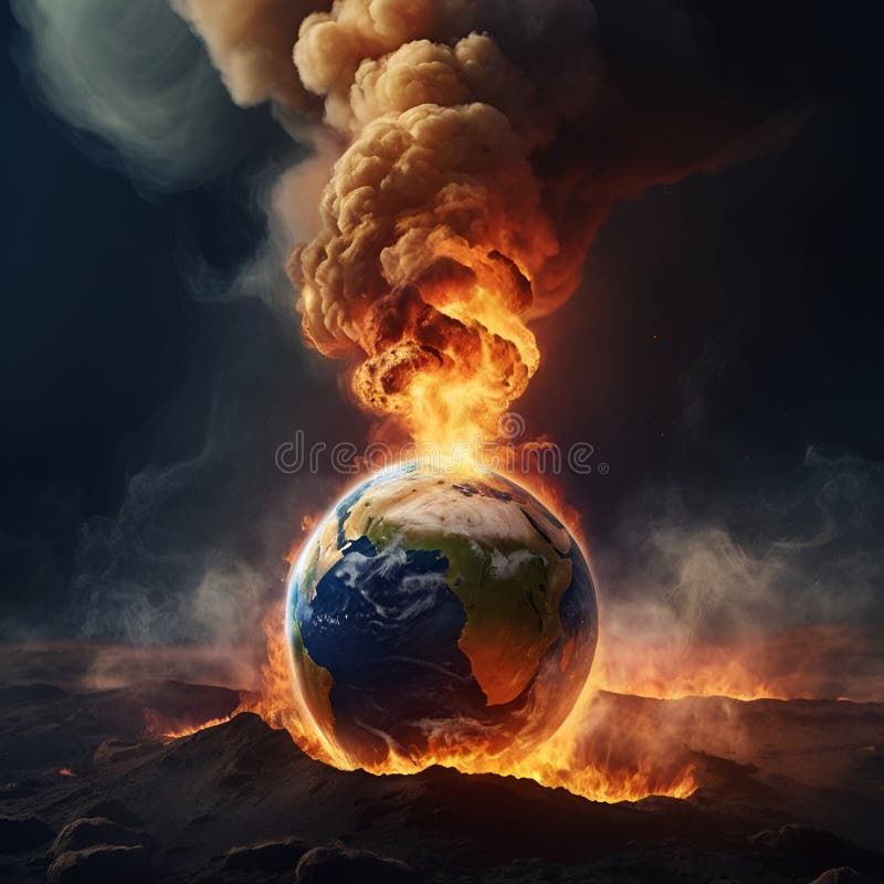 Globe Burning, Earth Burning, Burning Earth in Fire, Climate Change and ...