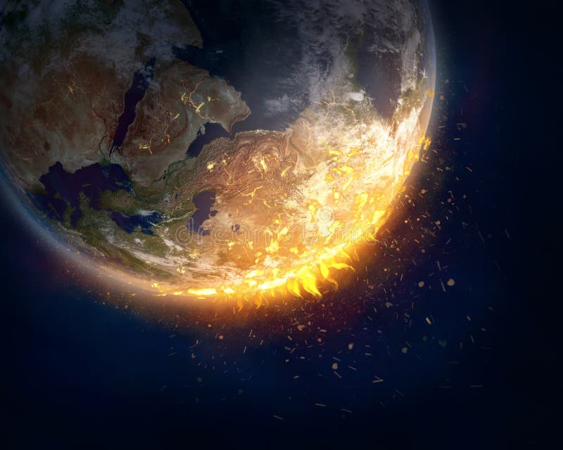 Burning Earth, Global Warming Concept Stock Illustration - Illustration ...